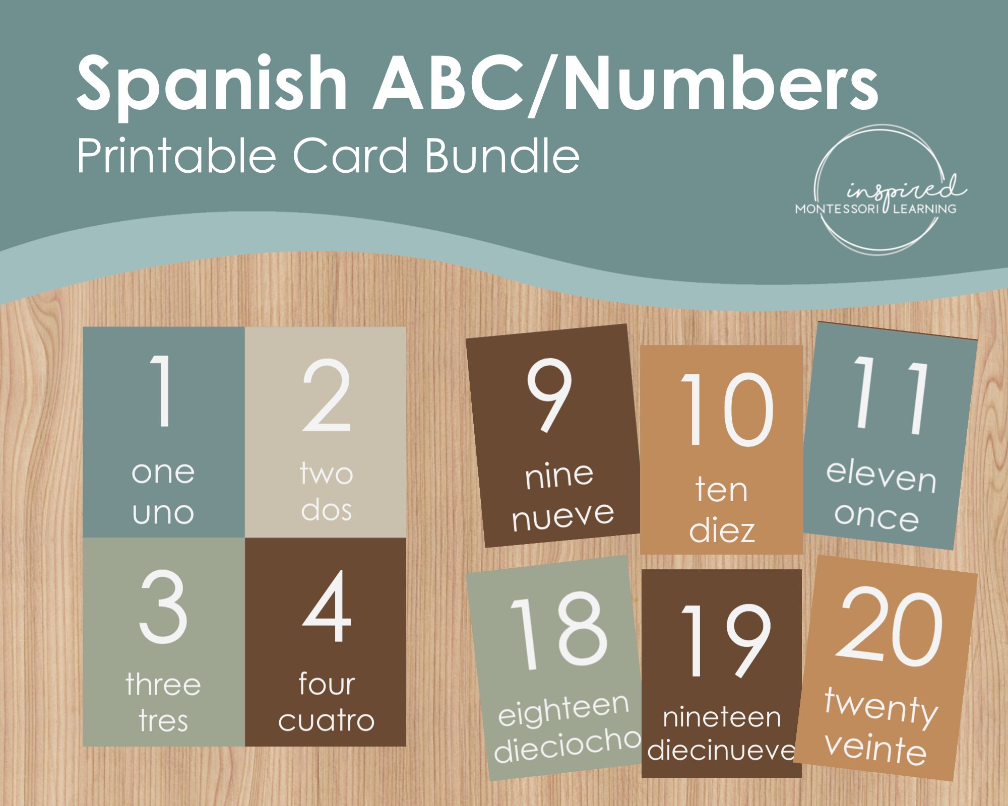 Spanish Number & Alphabet Bundle, Bilingual Number Cards, English and ...
