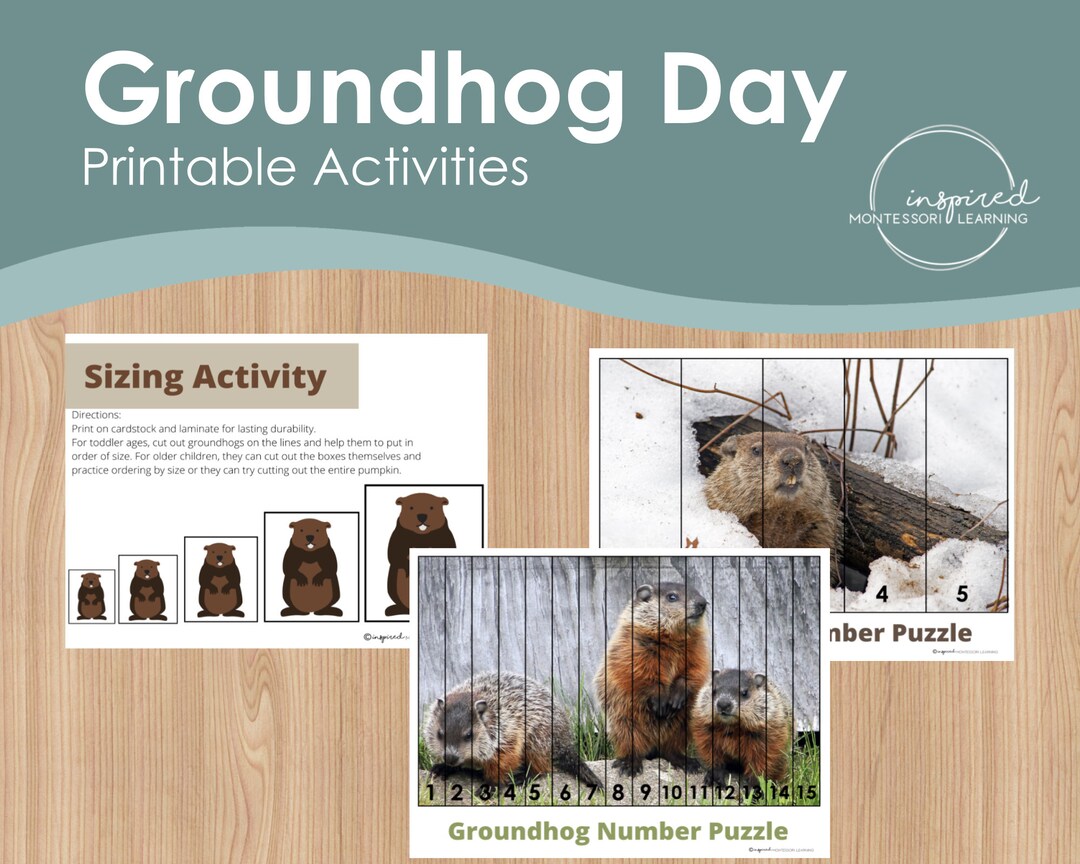 Groundhog Day Printables - Sequence Number Puzzles, Sizing Activity ...