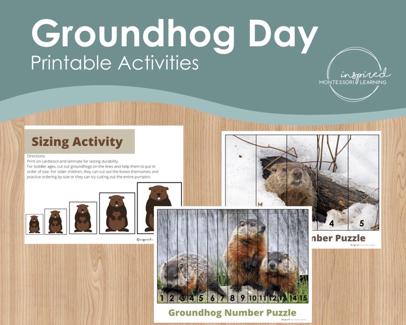 Groundhog Day Printables - Sequence Number Puzzles, Sizing Activity ...
