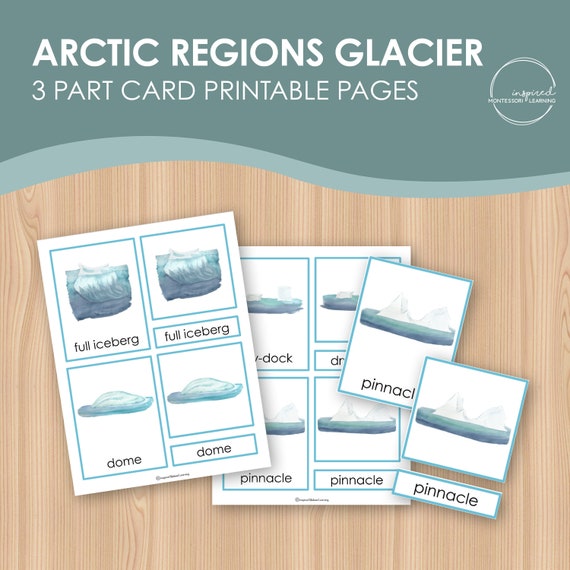 Arctic Regions Glacier 3-part Cards Montessori Inspired - Etsy