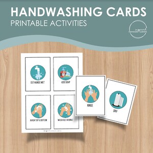 Handwashing Cards for Kids, Handwashing Sequence, Montessori Inspired ...