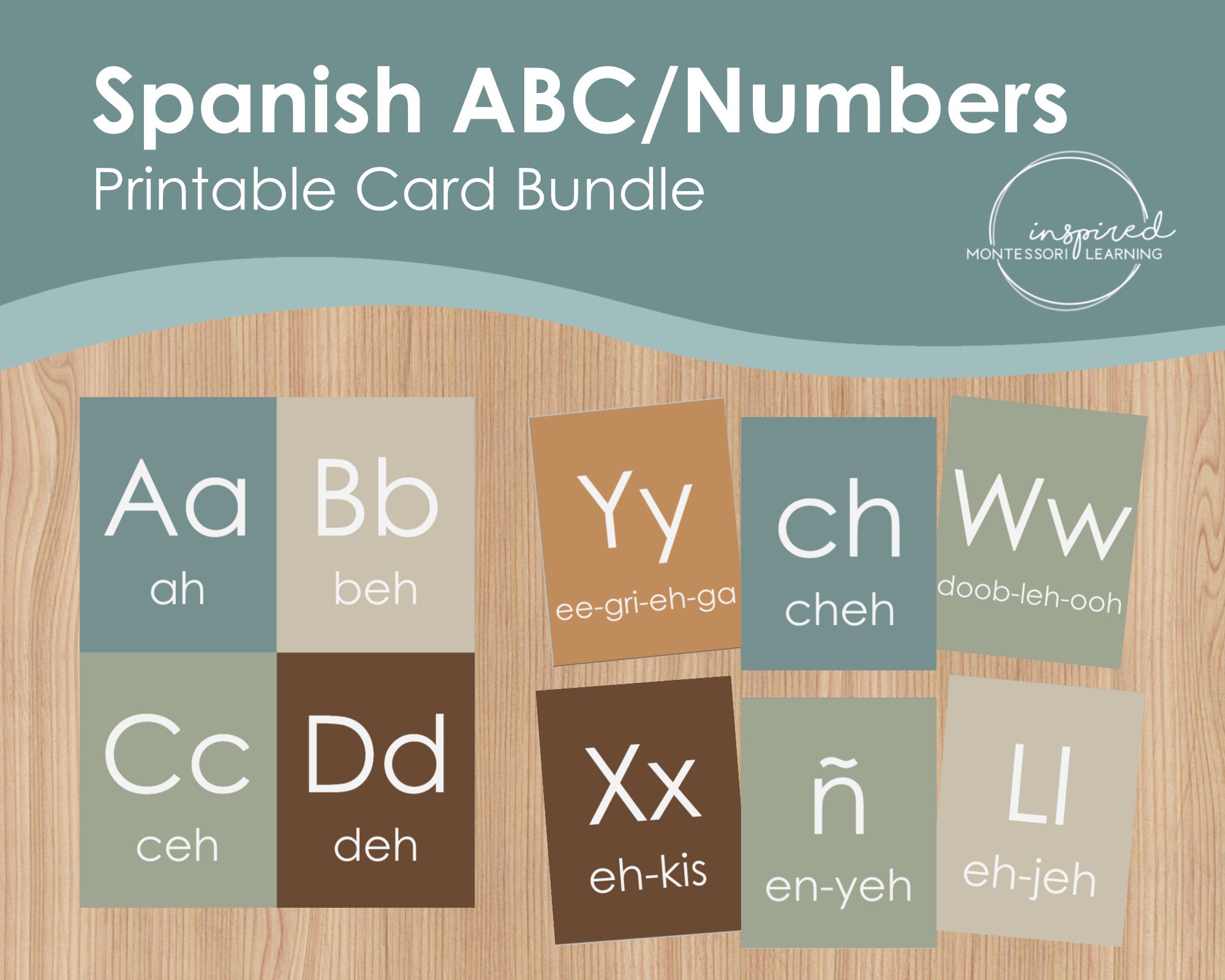 Spanish Number & Alphabet Bundle, Bilingual Number Cards, English and ...