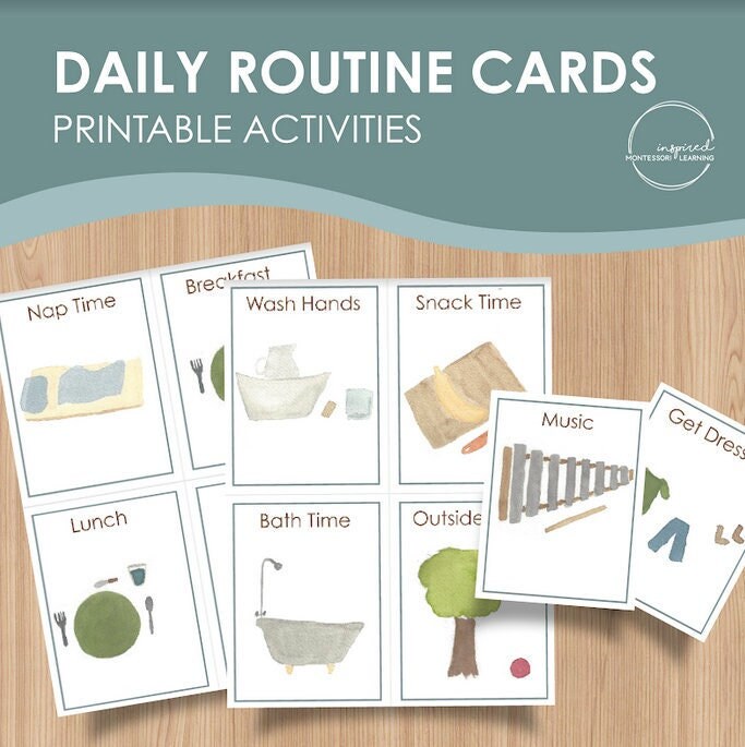 Daily Routine Cards for Kids, Montessori Inspired Daily Routine, Early ...