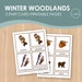 Winter Woodland 3-part Cards, Montessori Inspired Flash Cards, Matching ...