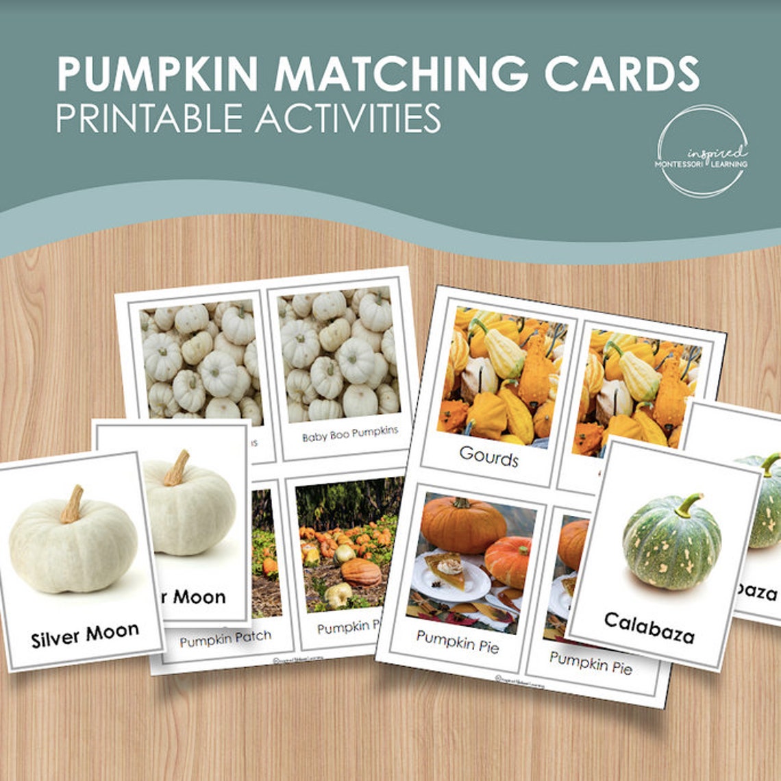Pumpkin Matching Cards, Preschool Matching Cards, Montessori Matching ...