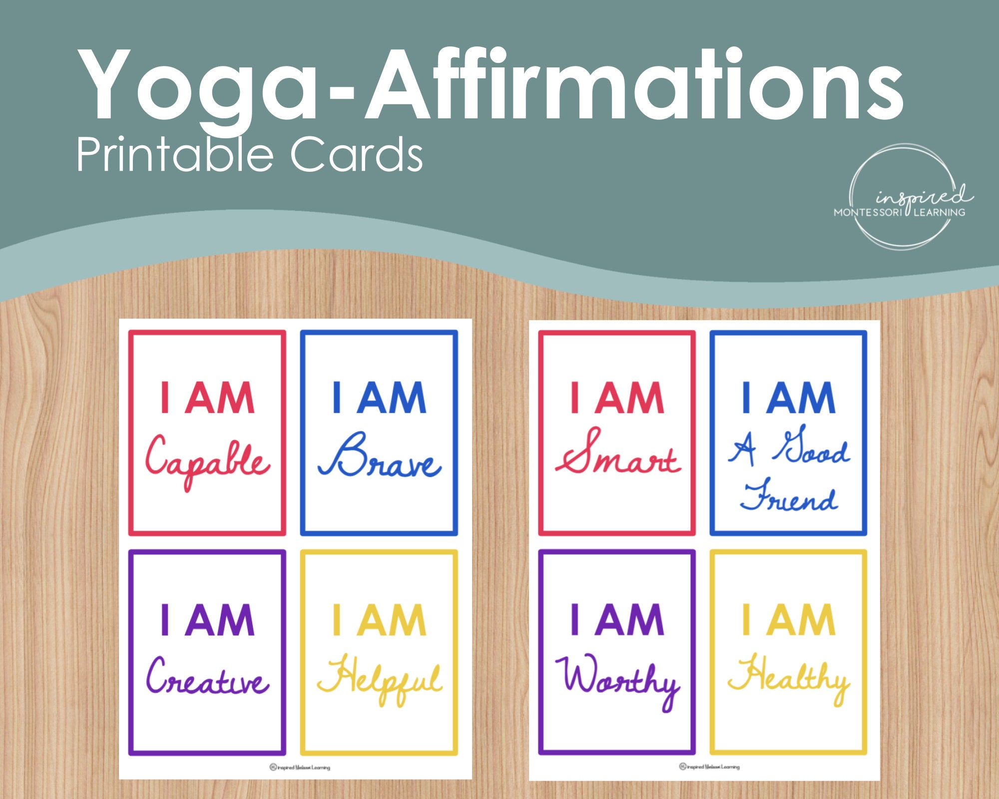 Yoga and Words of Affirmation Cards for Kids, Yoga Poses, Words of ...