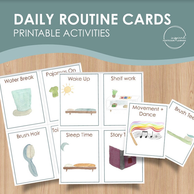 Daily Routine Cards for Kids, Montessori Inspired Daily Routine, Early ...