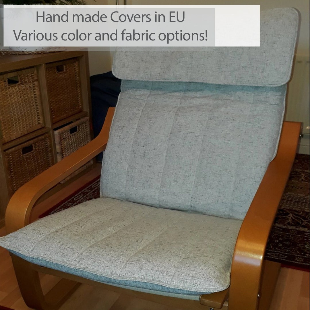 POÄNG Armchair Cover With Attached Neck Cushion Cover Custom Made to ...