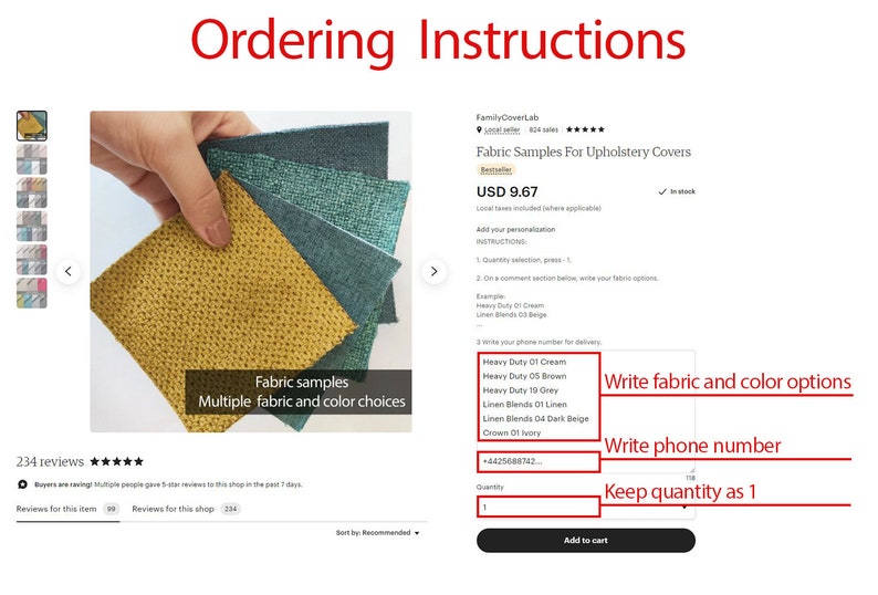 Fabric Samples for Upholstery Covers - Etsy