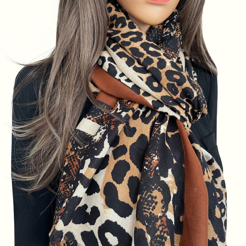 Leopard Print Scarf - Etsy