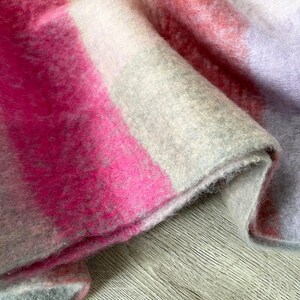 Pink Checked Blanket Scarf Women, Rainbow Oversized Wool Scarf Shawl ...