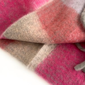Pink Checked Blanket Scarf Women, Rainbow Oversized Wool Scarf Shawl ...
