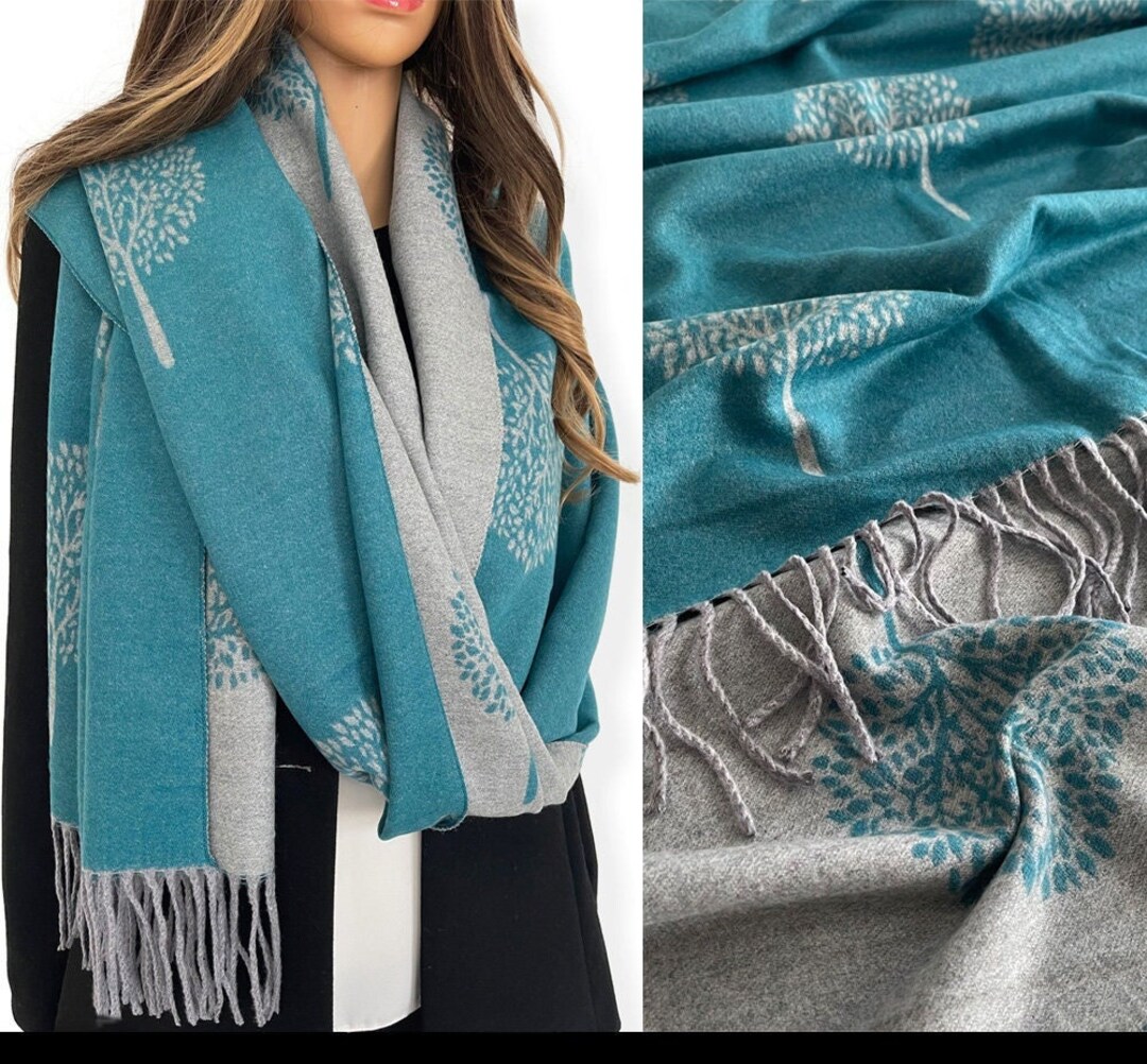Mulberry Tree Cashmere Scarf LUXURY Reversible Winter Shawl Large ...
