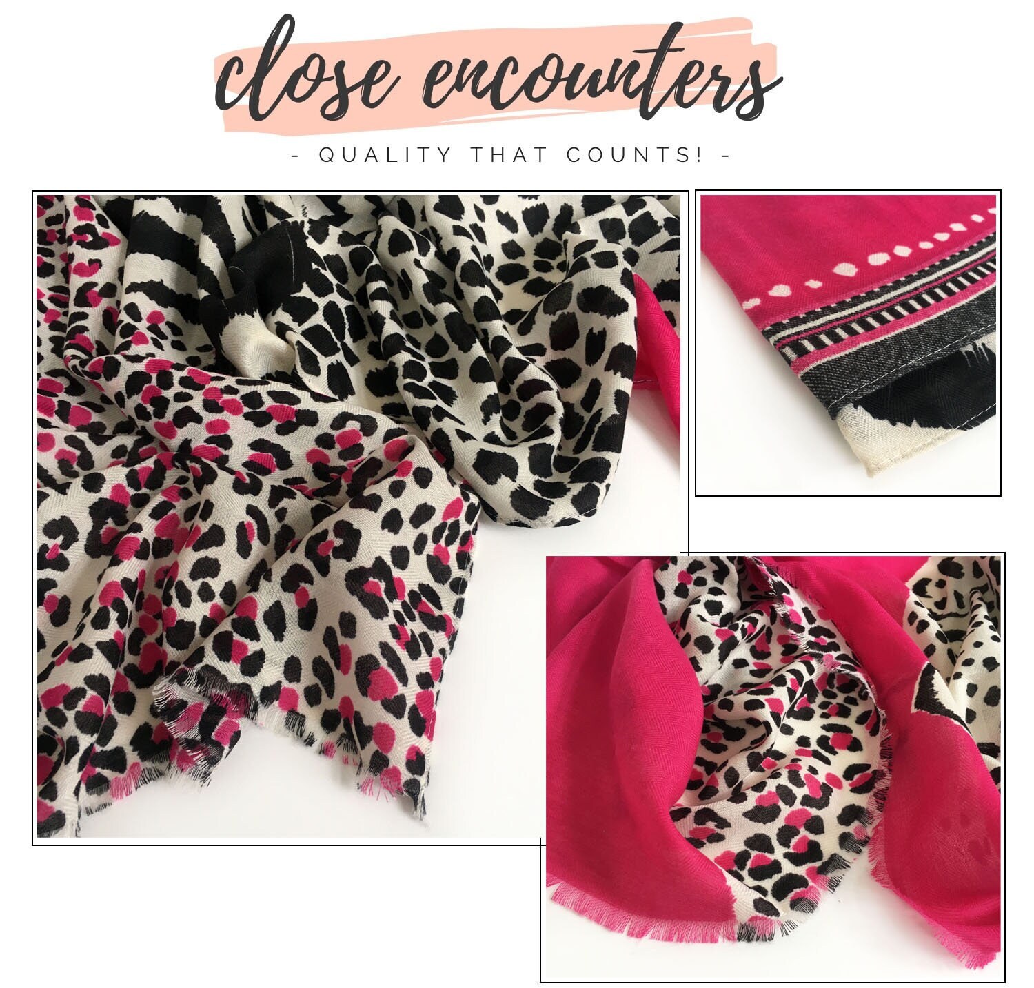 Womens Pink Fuchsia Hot Pink Leopard Print Scarf Colour Block - Etsy