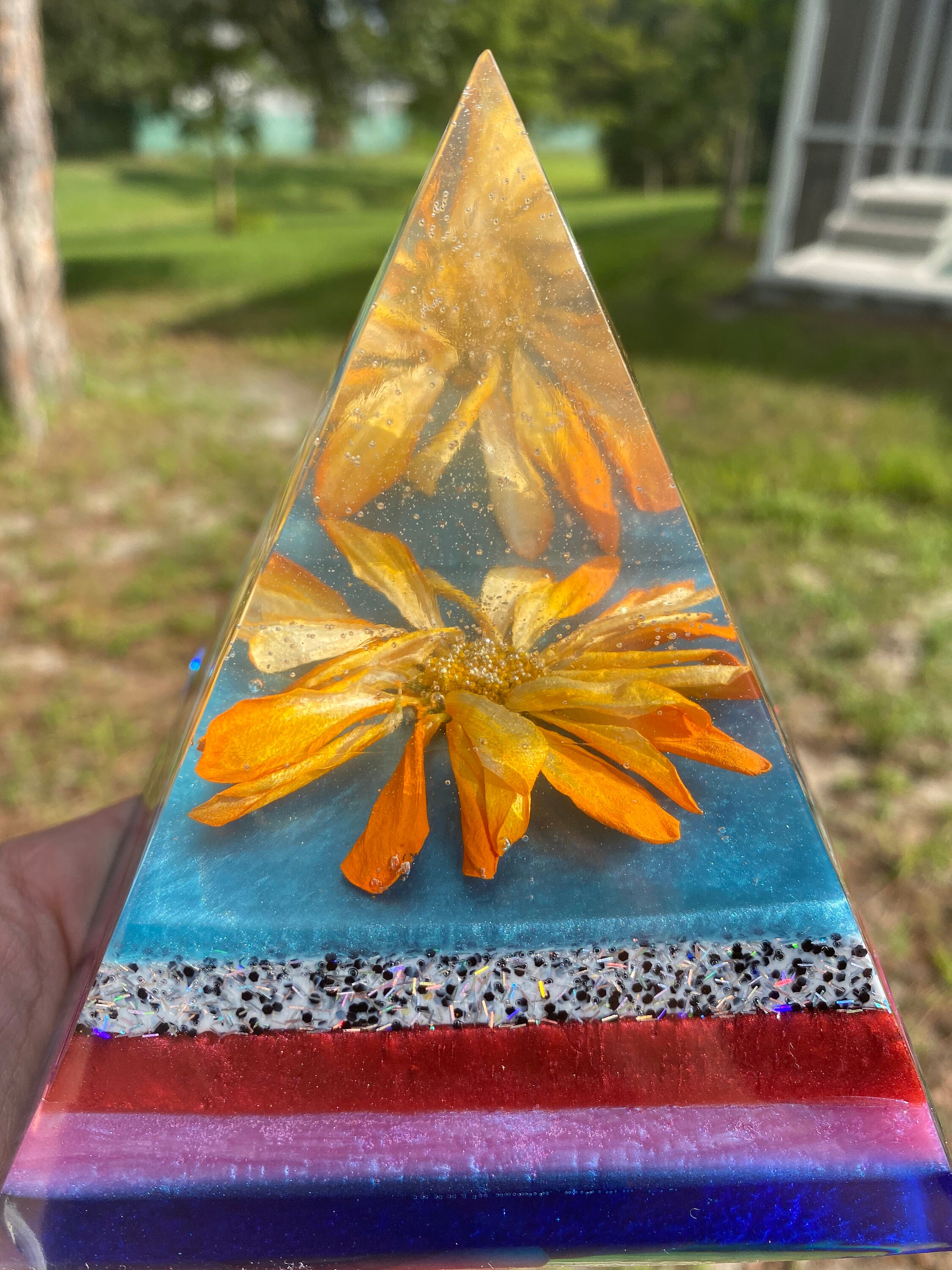 Custom Memorial Pyramid ( With Ashes ) - Etsy