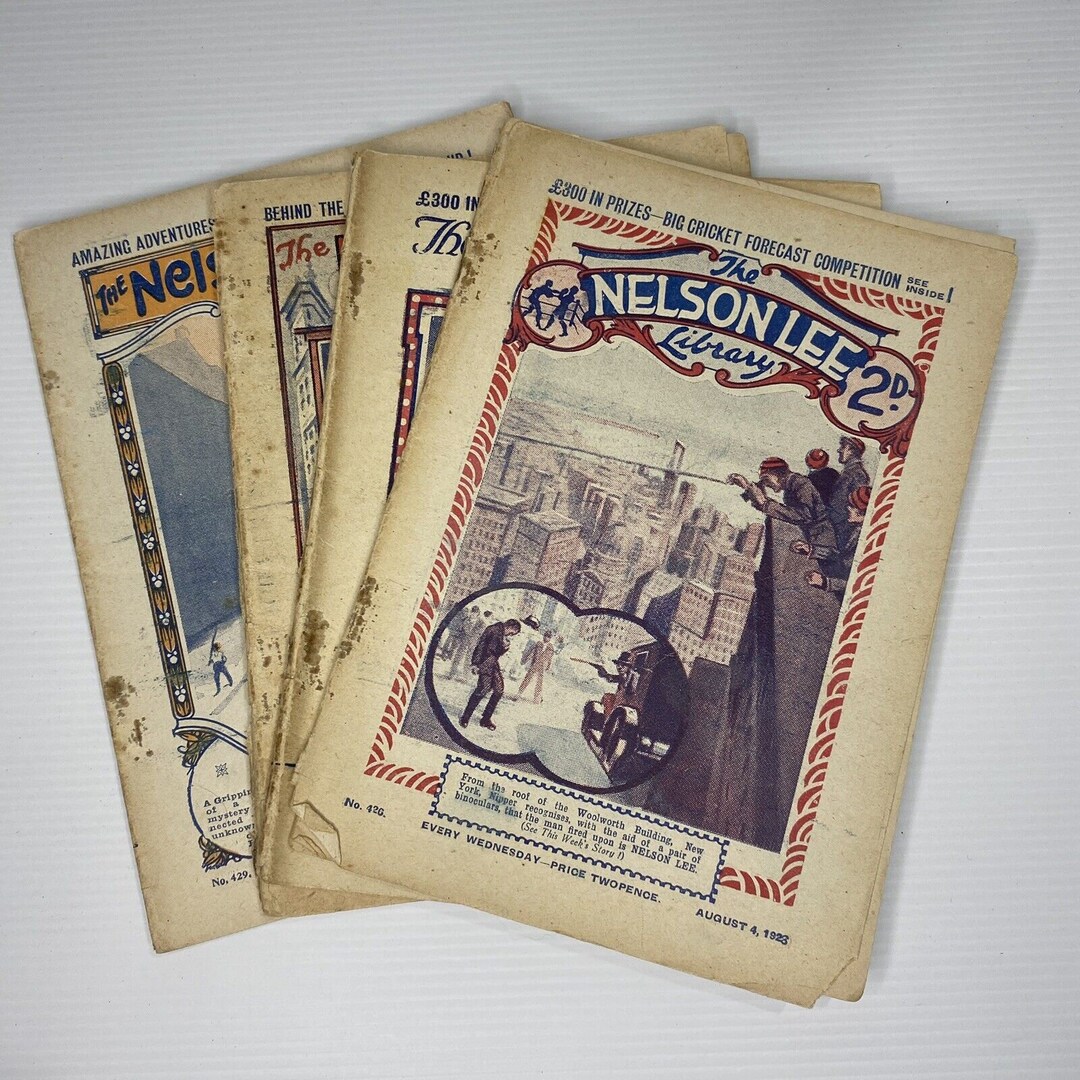 Nelson Lee Library - 4 X Vintage Pulp Fiction Boys' Adventure Books ...