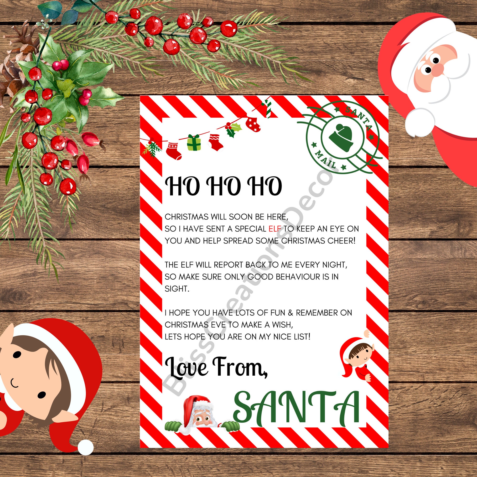 Carta de llegada de Santa Elf, Carta de elfo de Navidad, Llegada de ...