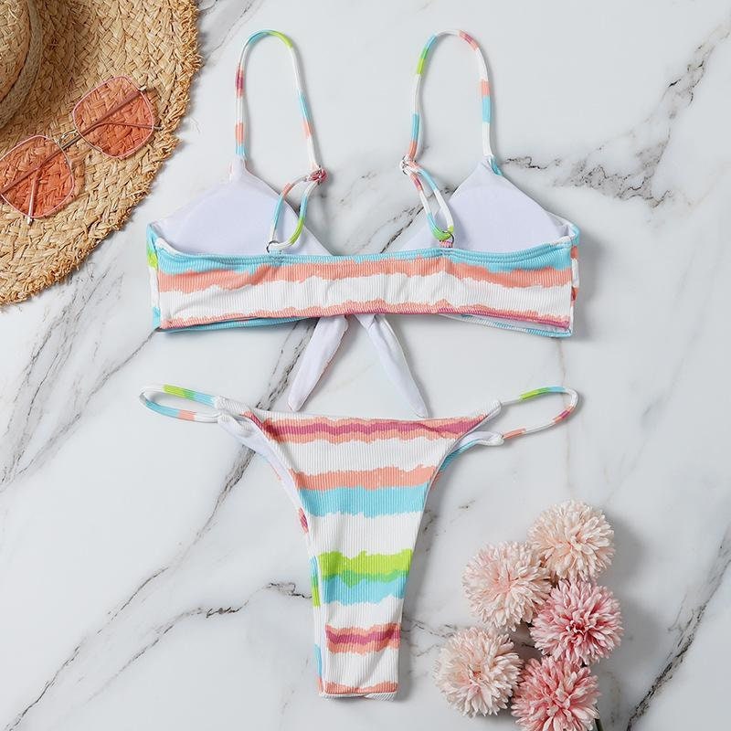 Colorful Stripes Bikini Set Etsy