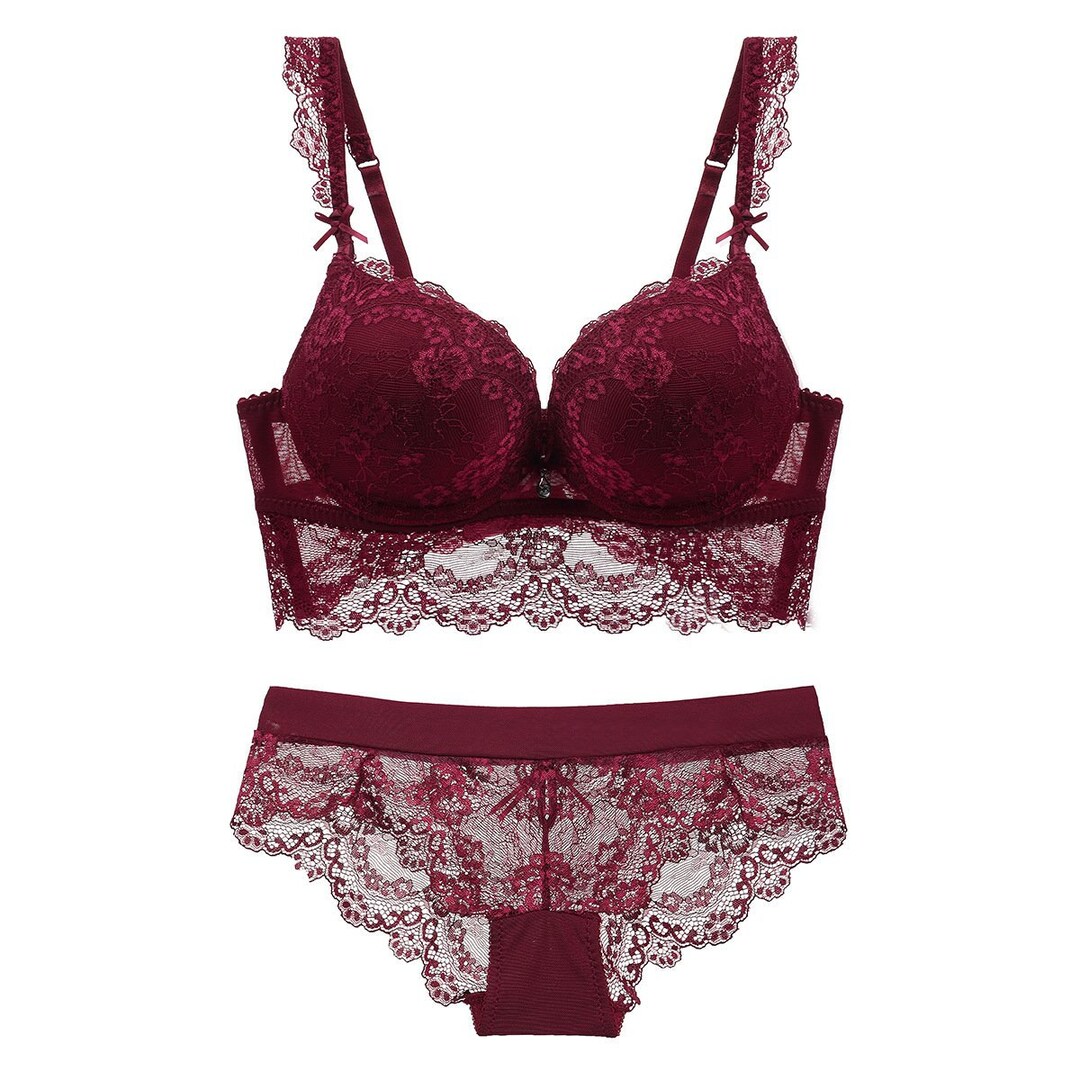 Lace Flower Lingerie Set Etsy