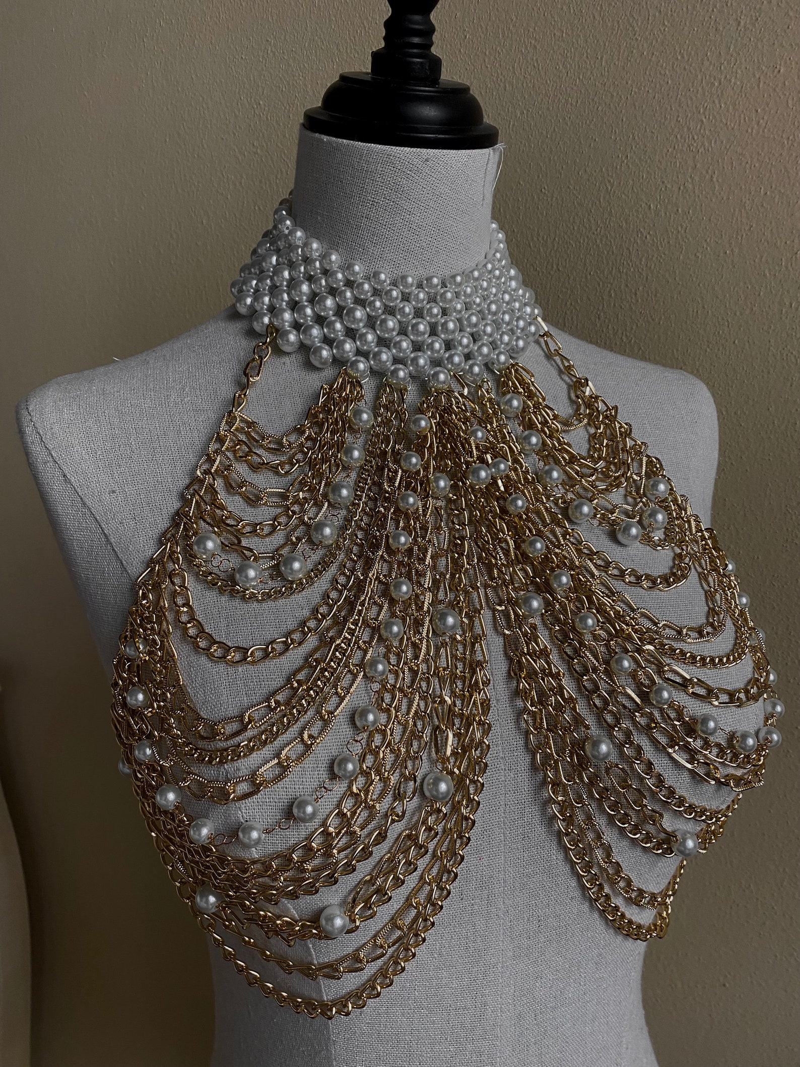 Handmade Gold Chain Top Gold Body Chains Body Jewelry Pearl - Etsy UK