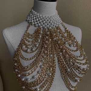 Handmade Gold Chain Top Gold Body Chains Body Jewelry Pearl - Etsy UK