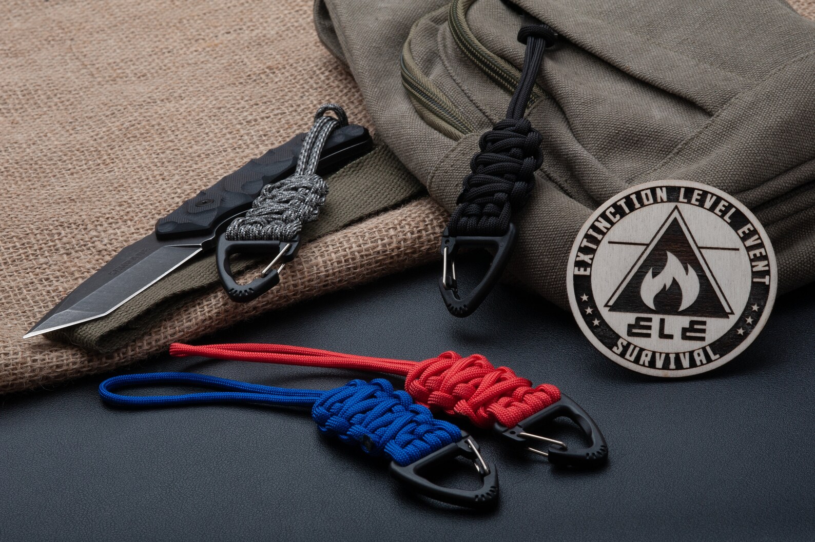 Triangle Carabiner EDC Tactical Paracord Knife Lanyard - Etsy
