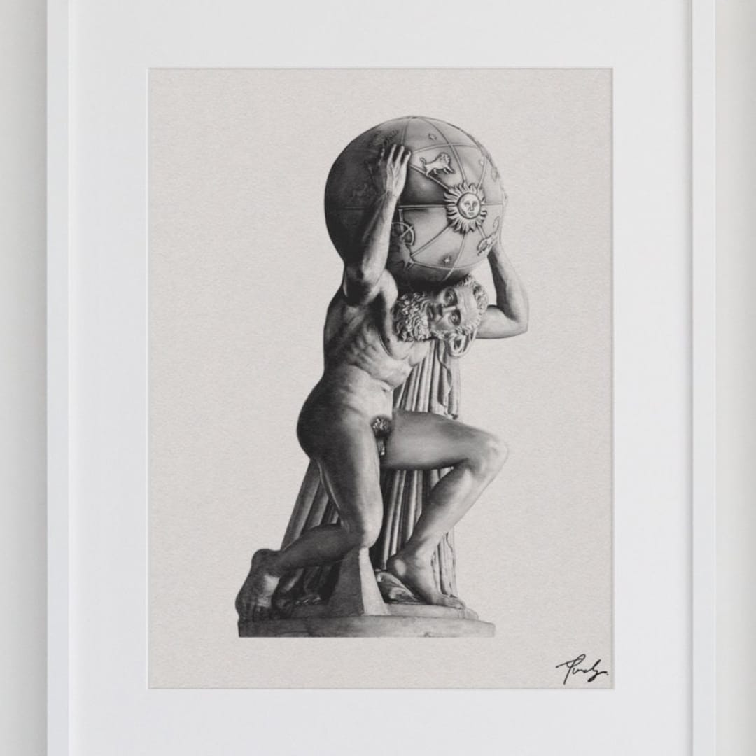 Atlas. Impressão de arte transgênero nu, arte do orgulho do homem trans ...