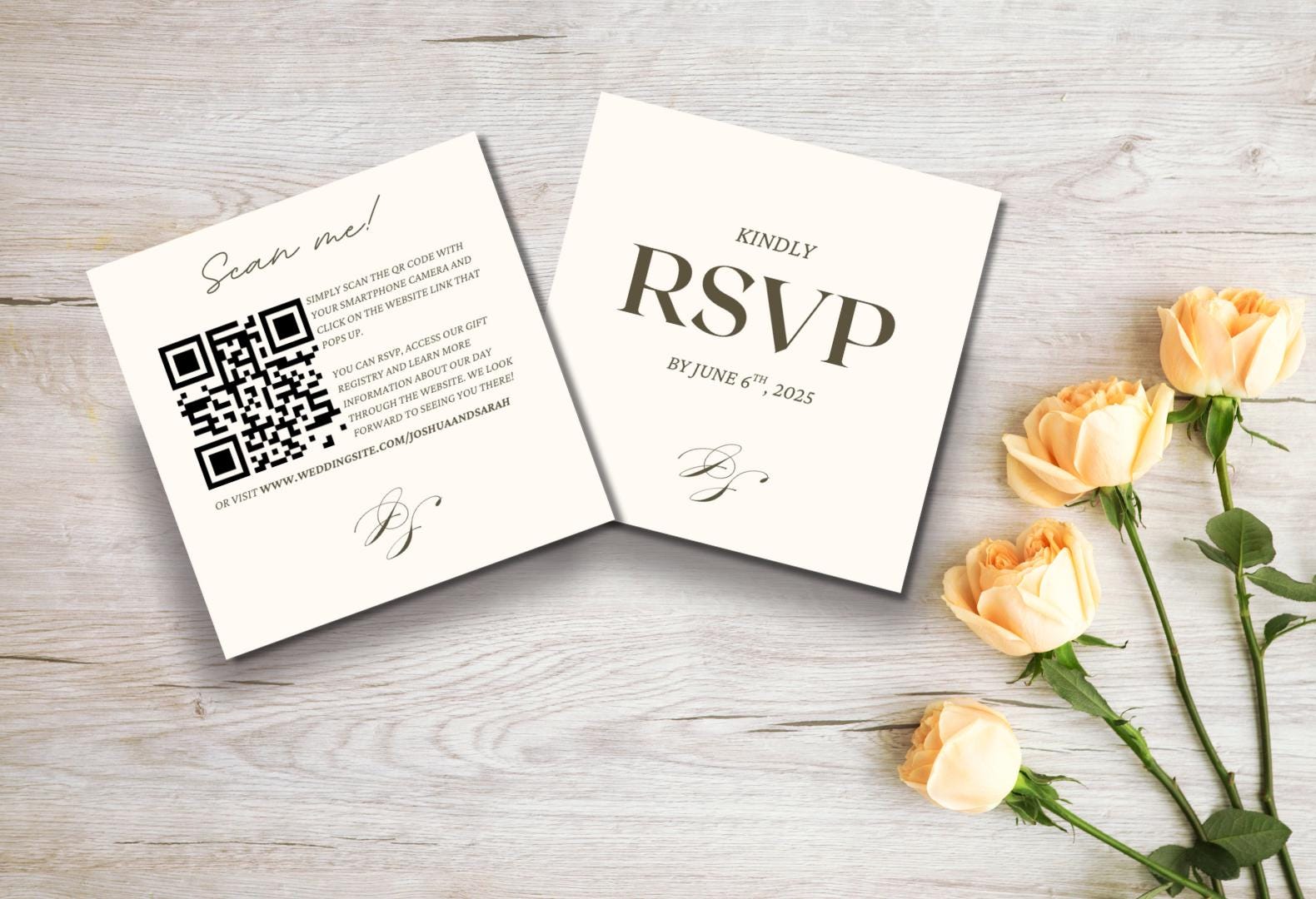 Elegant Wedding Invitation Suite, QR Code Rsvp, FAQ Info Card, Modern ...