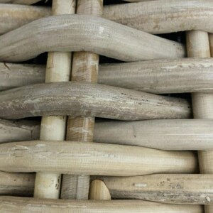 Chunky Square Rattan Log Baskets With Removable Hessian Liner & Ear ...