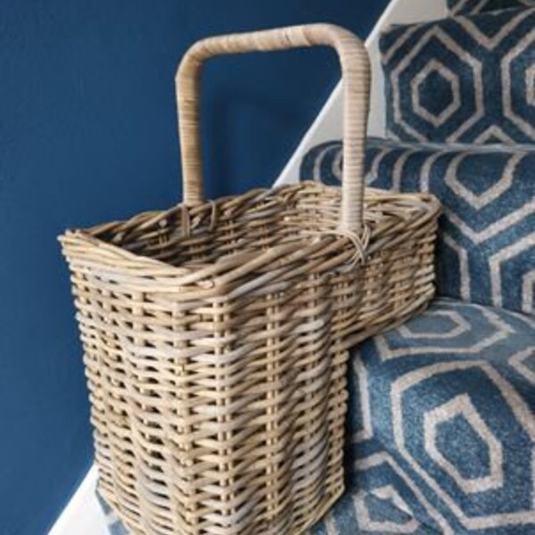 Wicker Stair Basket - Etsy UK