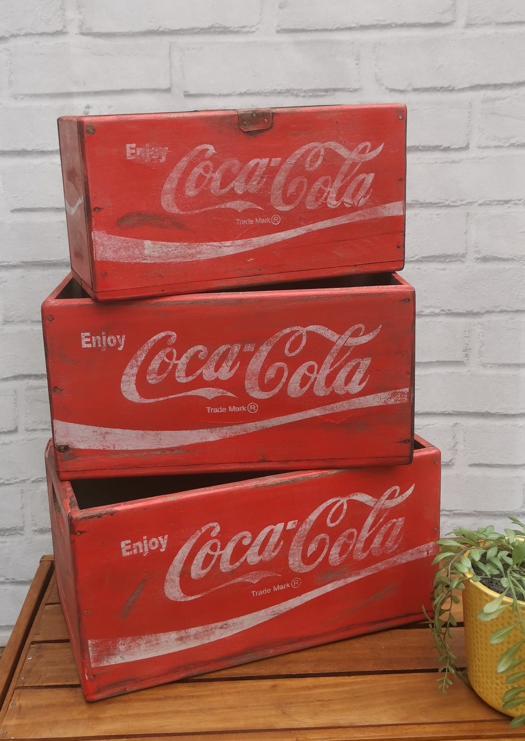 Solid Wooden Vintage Style Coca Cola Nesting Boxes Strong & Sturdy ...