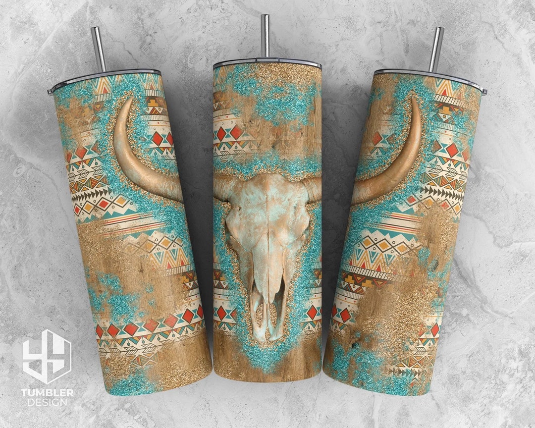 Bull Skull Tumbler, Rustic Tumbler, Rustic, Western Tumbler, Western ...