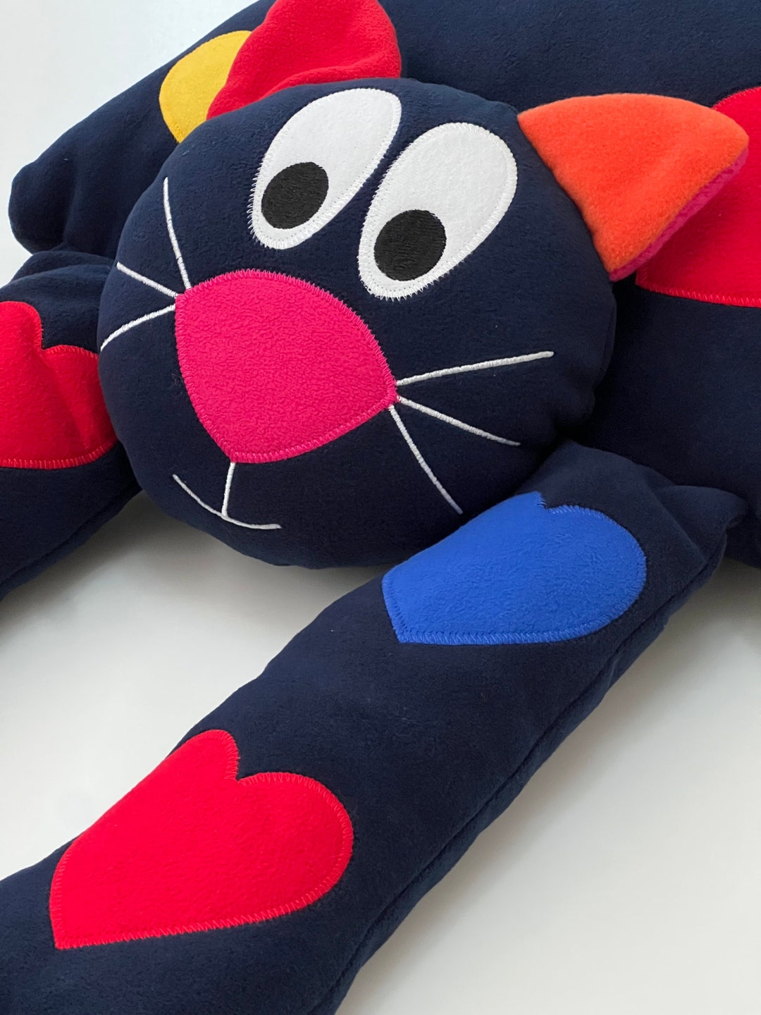 Cute Cuddly Cat Pillow Handcrafted Warmth for Your Home Gift Cat Owner ...