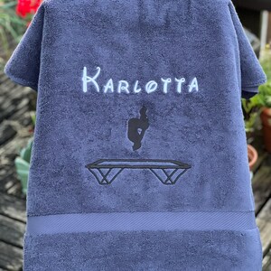 Personalized Trampoline Towel | Trampoline Bath Towel Embroidered With ...