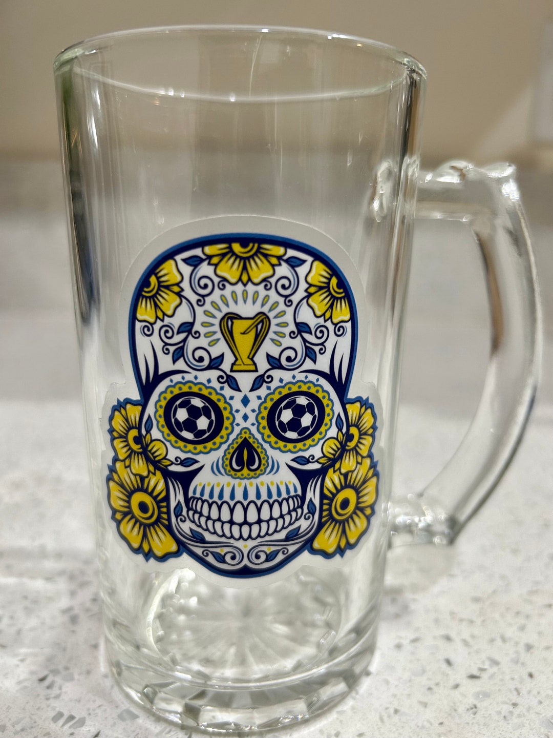 LA Galaxy Sugar Skull Clear Sticker - Etsy