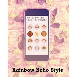 Rainbow Boho Instagram Story Highlight Icons Social Media - Etsy