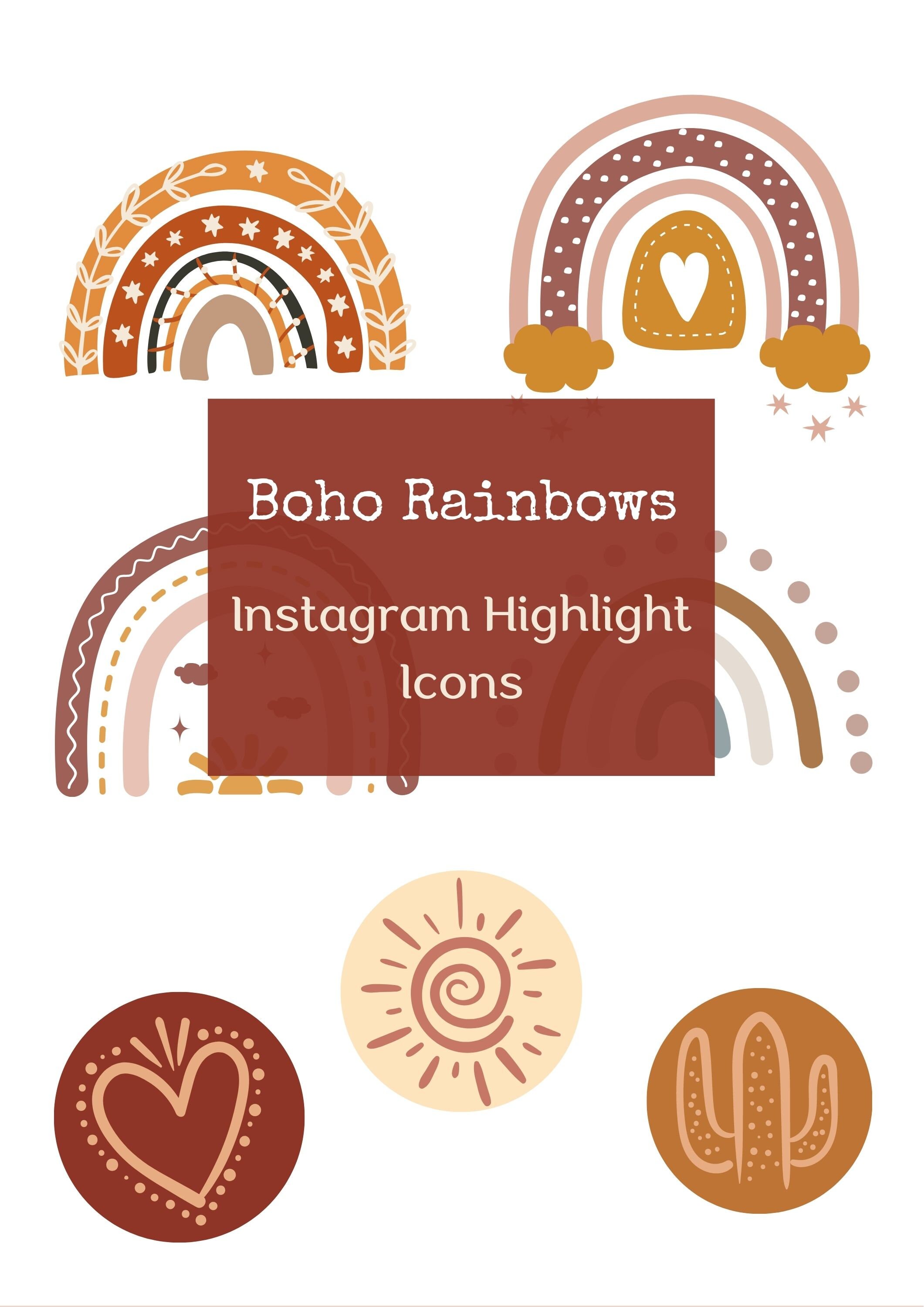 Rainbow Boho Instagram Story Highlight Icons Social Media - Etsy
