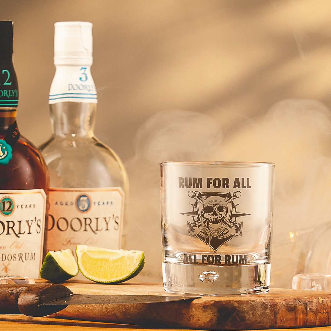 Rum Glass All for Rum and Rum for All Tumbler Skull Pirate - Etsy UK