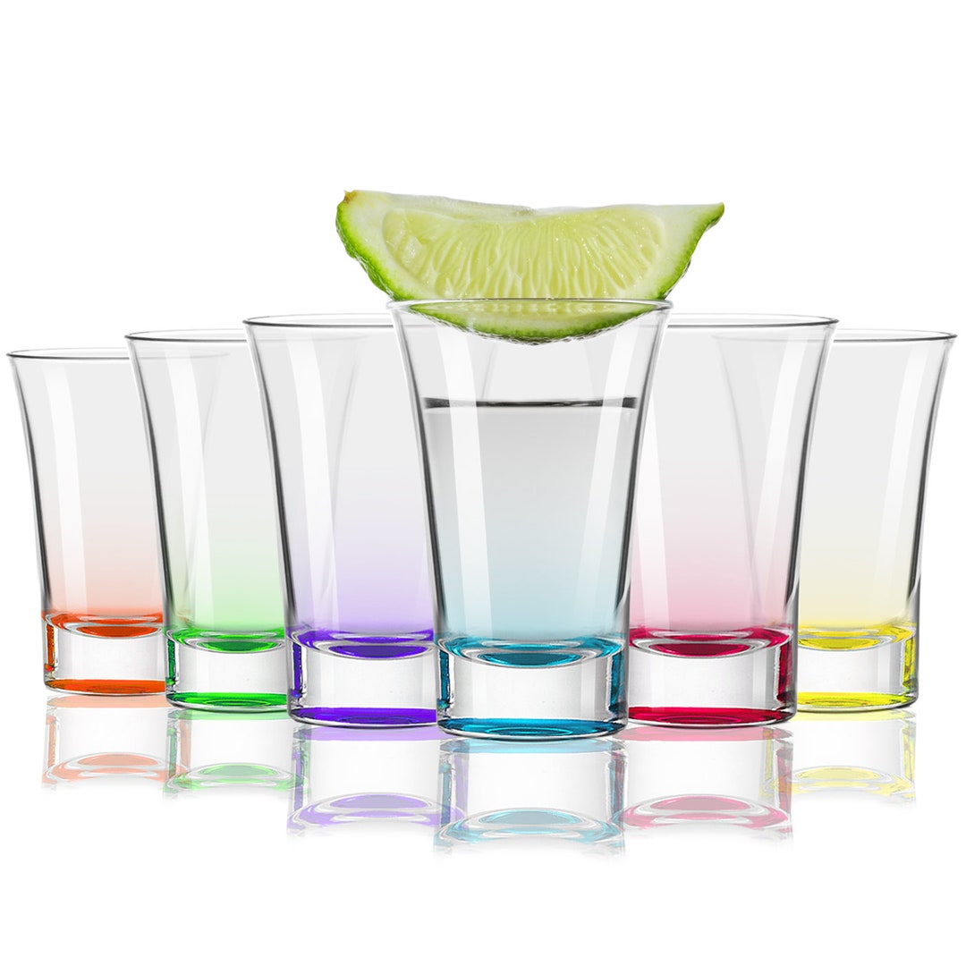 Shot Glasses Coloured Bases | Tequila Shots Glass, Stag Do, Party ...