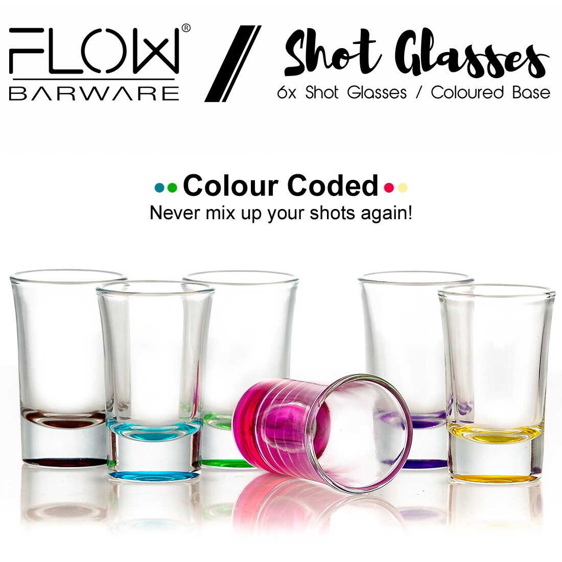 Shot Glasses Coloured Bases Tequila Shots Glass Stag Do - Etsy