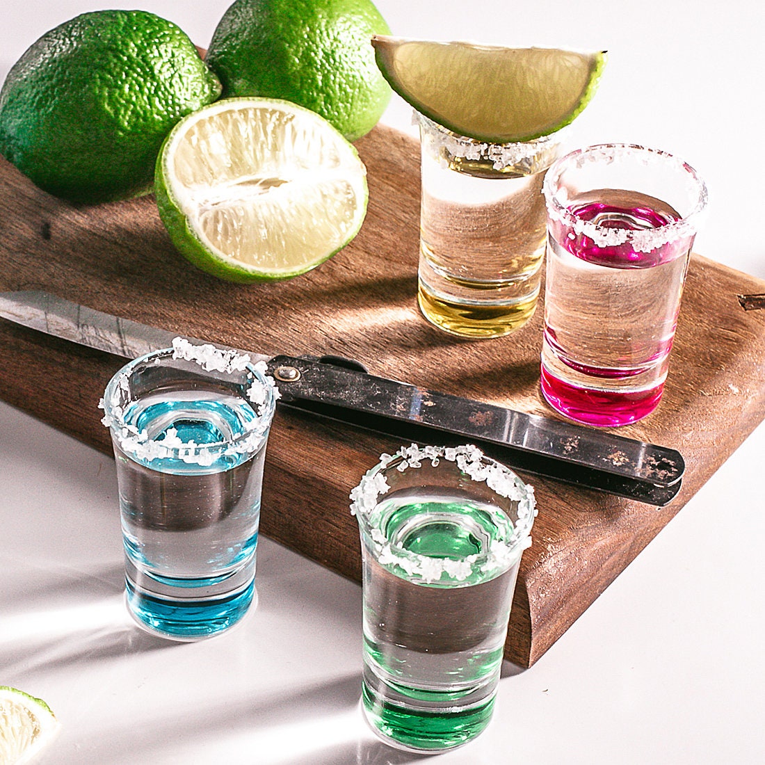 Shot Glasses Coloured Bases | Tequila Shots Glass, Stag Do, Party ...