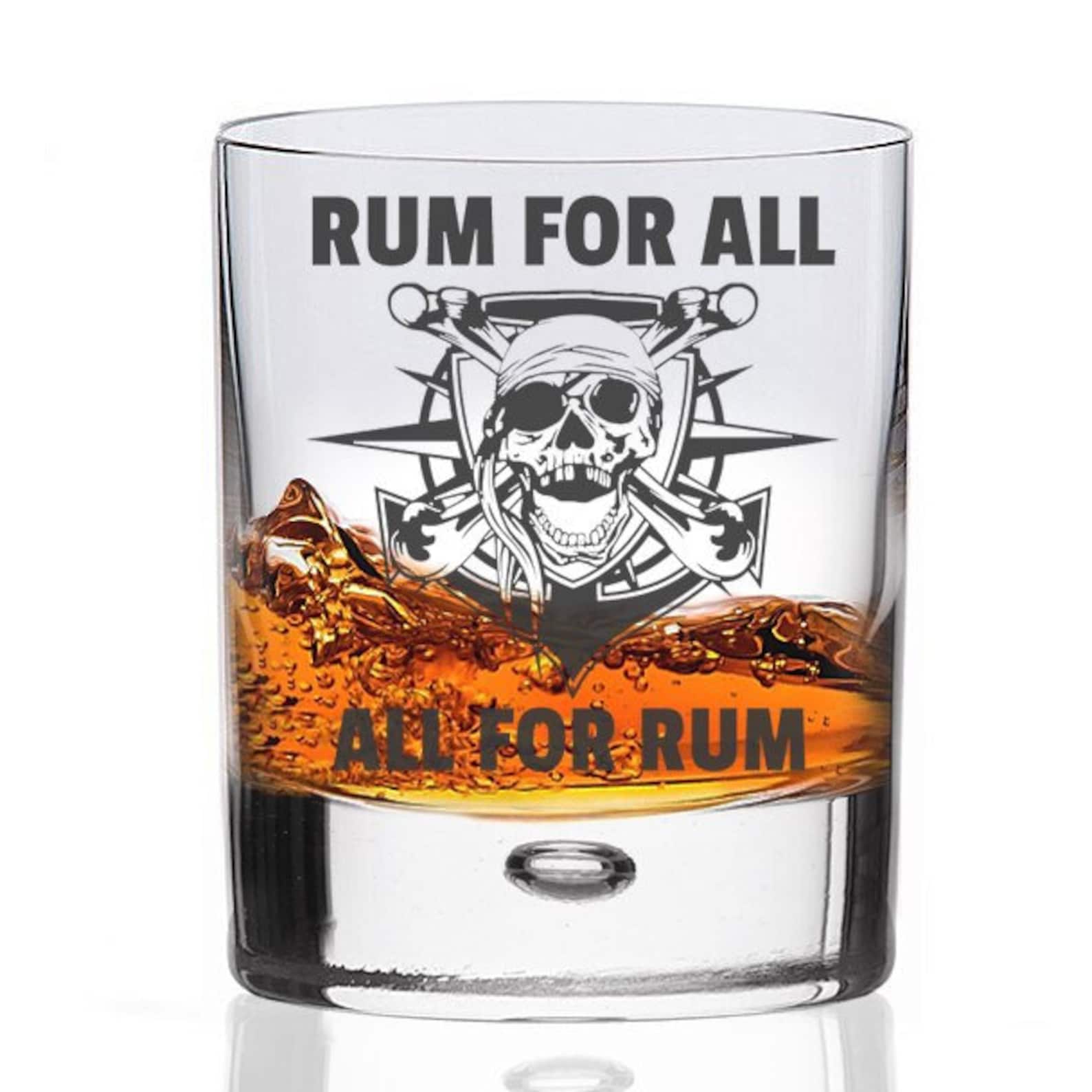 Rum Glass All for Rum and Rum for All Tumbler Skull Pirate - Etsy UK