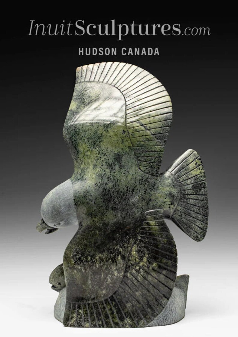 10 SIGNATURE Eagle With Fish by Pitseolak Qimirpik expectation Original ...