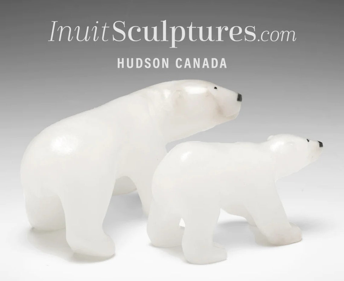 7" Polar Bear & Cub by Peter K. *polar Puffs* *peek A Boo* Inuit ...