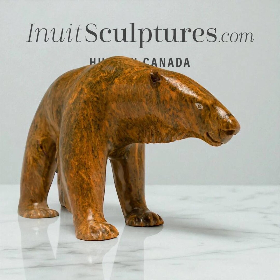 11" Signature Walking Bear by Derrald Taylor *rusty Nails* Inuit ...