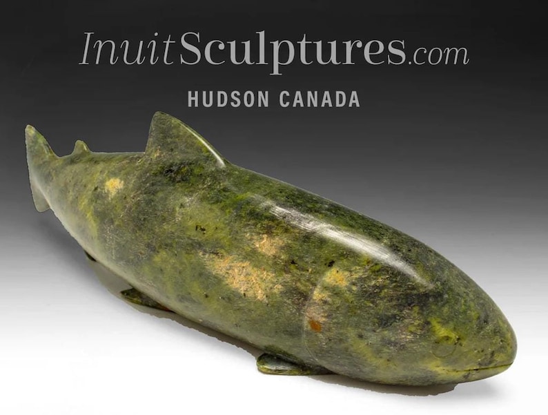 VINTAGE 13" Arctic Char by Qatjuayuk Atchealak RCA *wiggle Room* Inuit ...