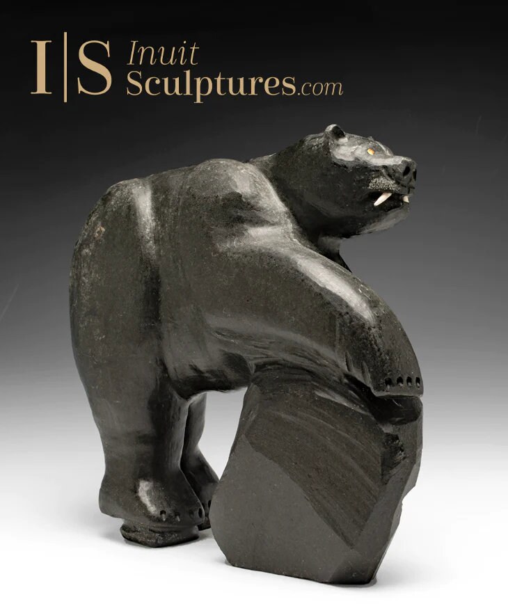 VINTAGE 12" Bear by Maudie Ohiktook *pillar of Strength* Original Inuit ...