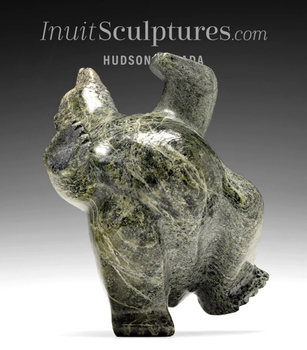 8" 3 Way Dancing Bear by Oqituq Shaa *santa* Original Inuit Sculpture ...