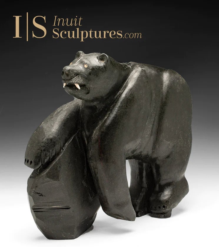 VINTAGE 12" Bear by Maudie Ohiktook *pillar of Strength* Original Inuit ...