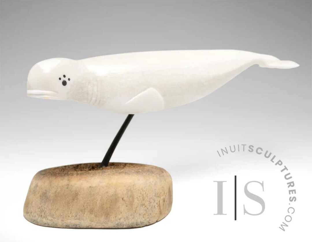 10" Beluga Whale by Harrison Miklahook Jr *beluga Ballet* White Inuit ...